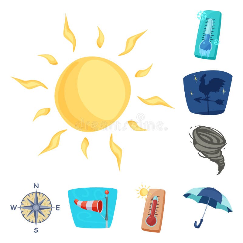 Vector Design of Weather and Climate Logo. Set of Weather and Cloud ...