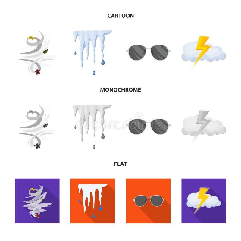 Vector Design of Weather and Climate Logo. Collection of Weather and ...