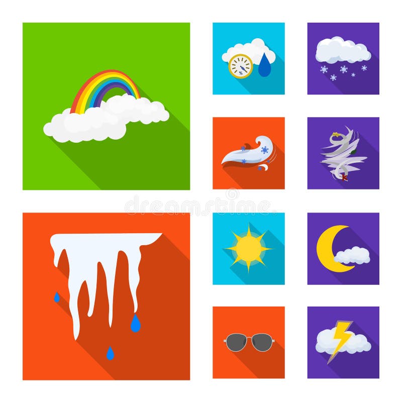Vector Illustration of Weather and Climate Sign. Set of Weather and ...