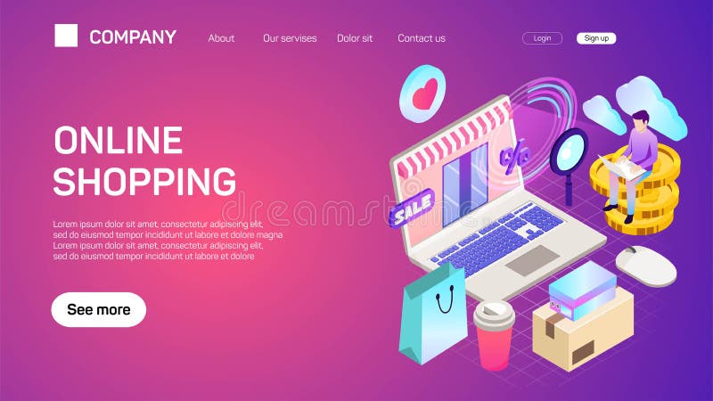 Vector Illustration. Web Business. E-commerce and Money Making ...