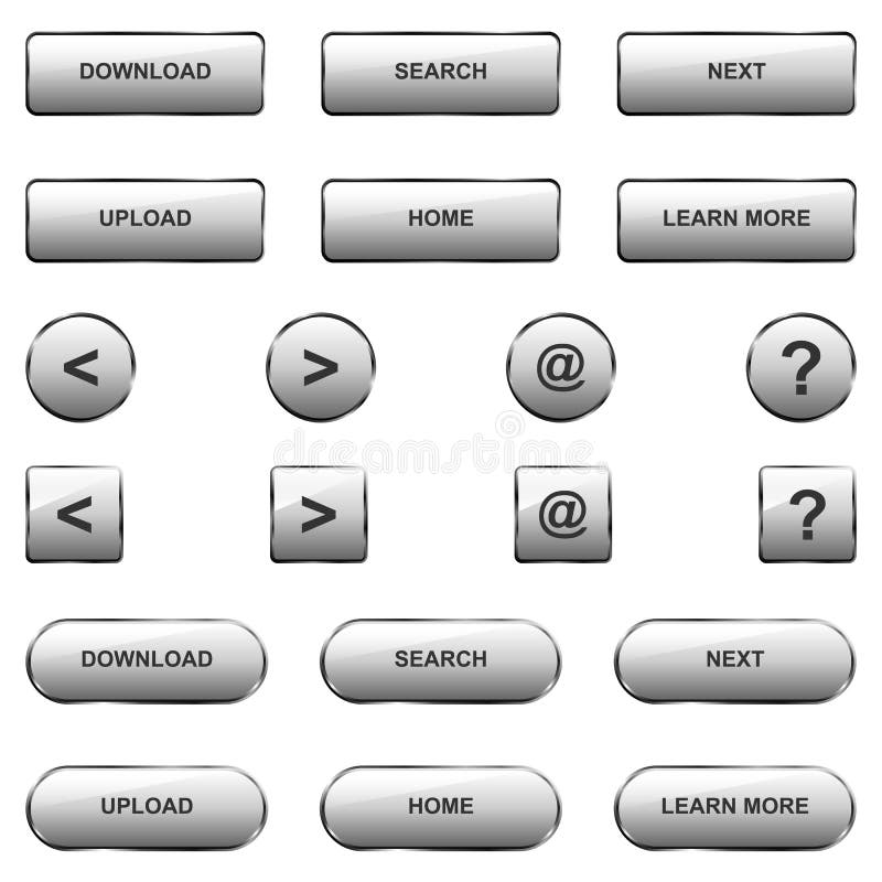 Vector Illustration of Web Elements Button Set Stock Vector ...
