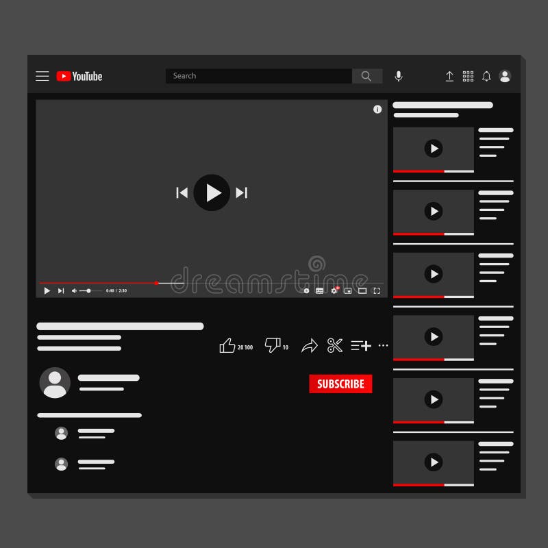 Vector Illustration of Web Page View Video Black Stock Vector ...