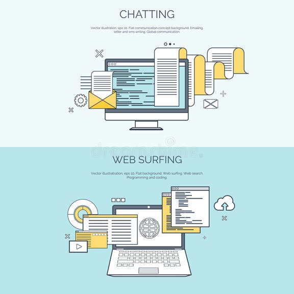 Vector Illustration. Web Search. Flat Computing Background. Programming ,coding. Development ...