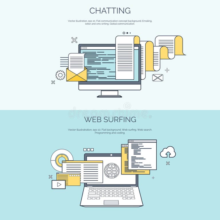 Vector Illustration. Web Search. Flat Computing Background. Programming ,coding. Development ...