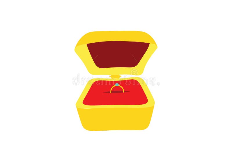 Vector Illustration of Wedding Ring Box Stock Vector - Illustration of ...