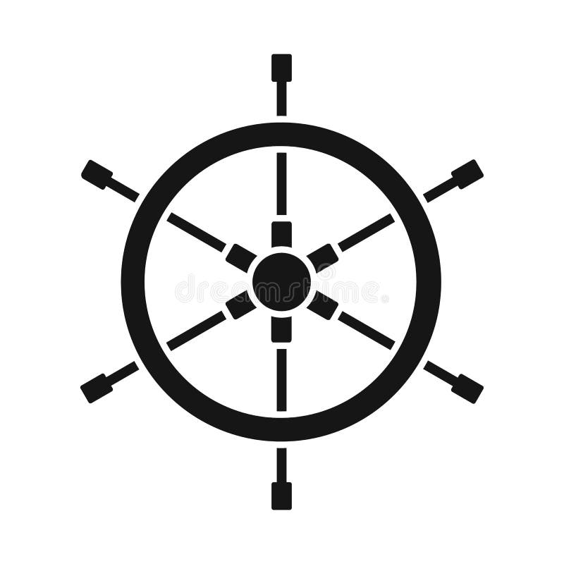 Vector Illustration of Wheel and Ship Sign. Set of Wheel and Navigation ...