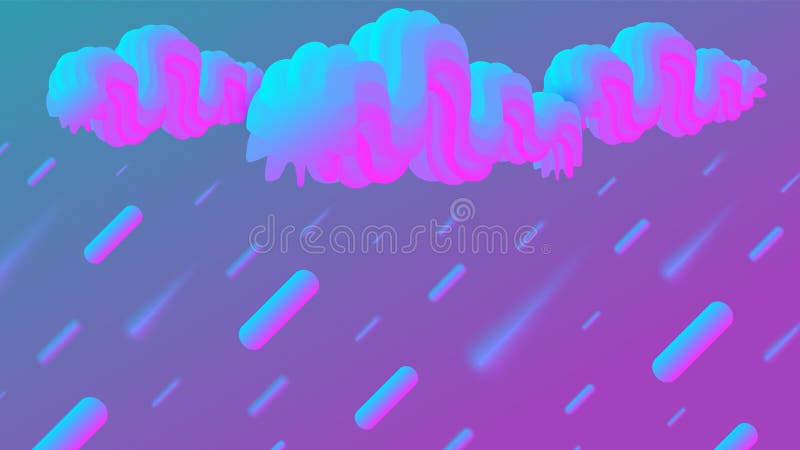 Vector Illustration Where it is Raining from the Clouds Like a Whipped ...