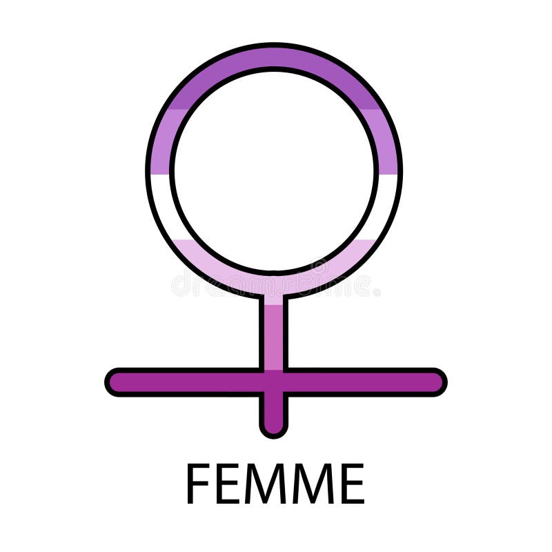 Gender Symbol Of Demigirl In Pride Colors Stock Vector Illustration