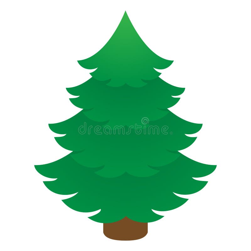 Vector Illustration on a White Background. Green Spruce. Stock Vector ...