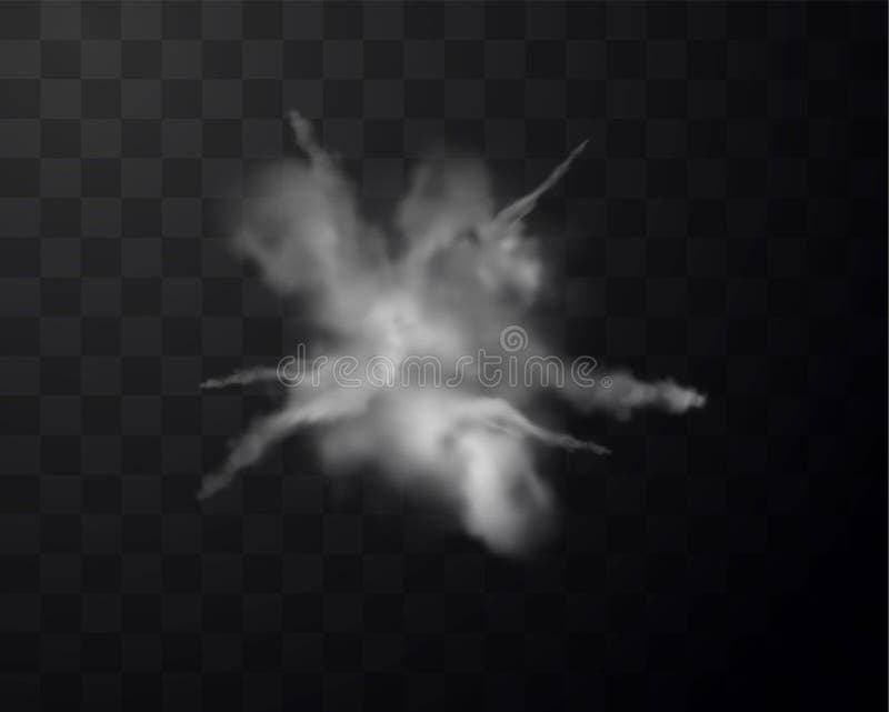Vector Illustration of a White Dust Explosion on a Transparent ...