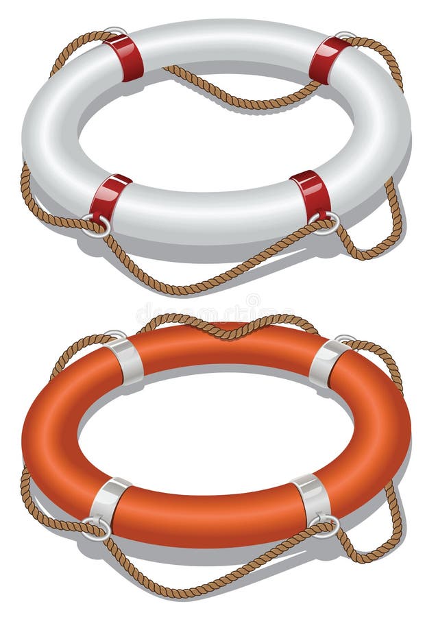 Lifebuoy with Red Stripes and Rope (salvation) Stock Vector ...