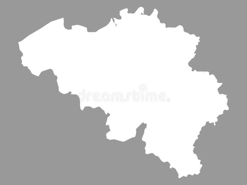 Gray Map of Belgium on White Background Stock Vector - Illustration of ...