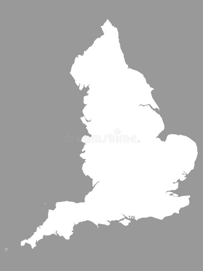 White Map of England on Gray Background Stock Vector - Illustration of ...