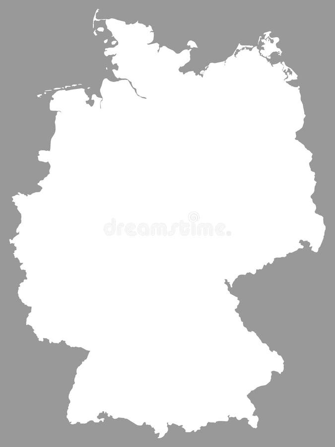 Gray Map of Germany with States Stock Vector - Illustration of grey ...