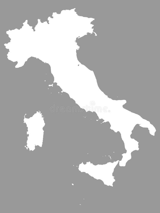 Italy, Gray Political Map with Regions and Administrative Divisions ...