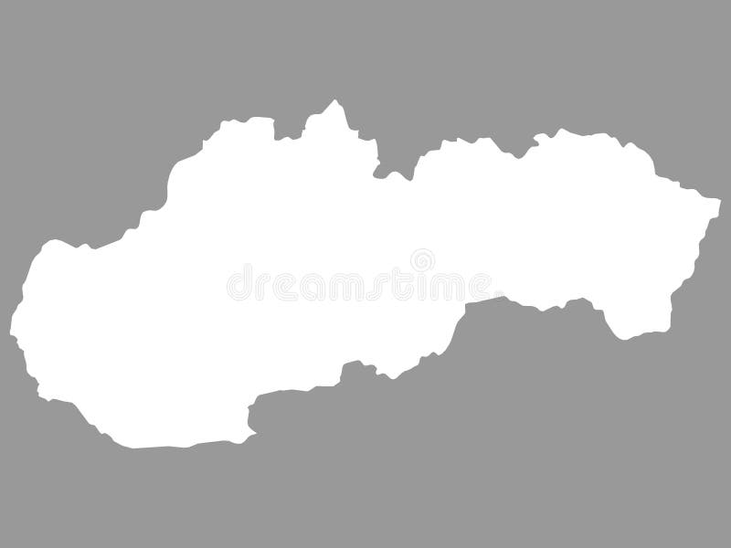 White Map of Slovakia on Gray Background Stock Vector - Illustration of ...
