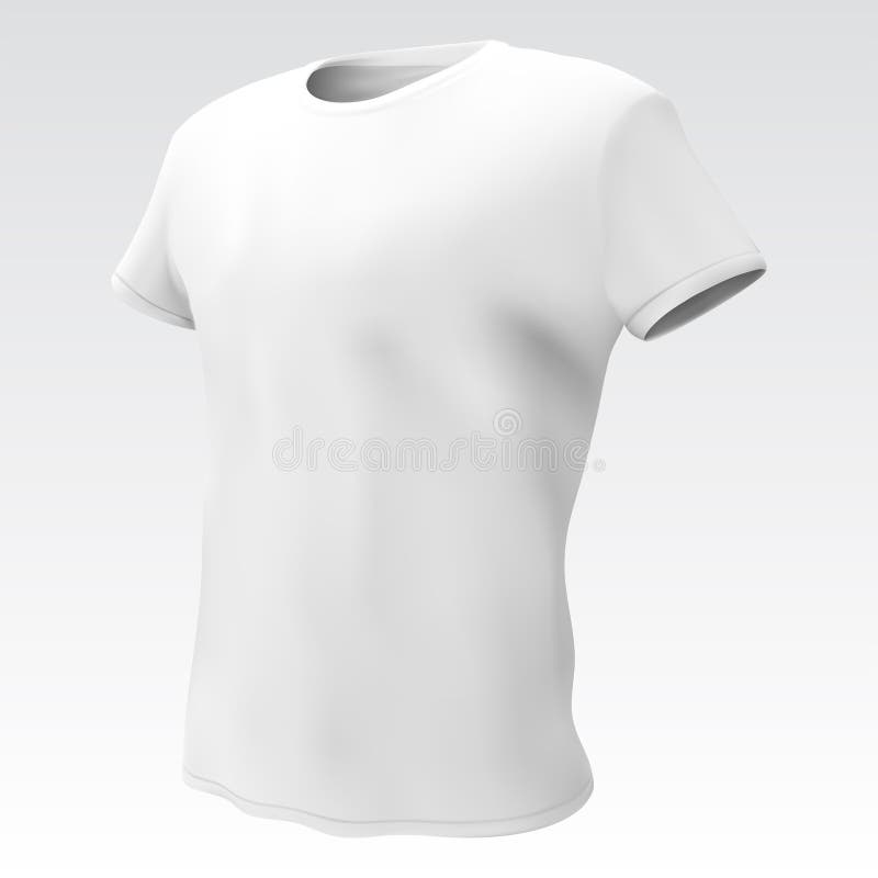 Vector Illustration of White Men T-shirt Isolated on a Light Background ...