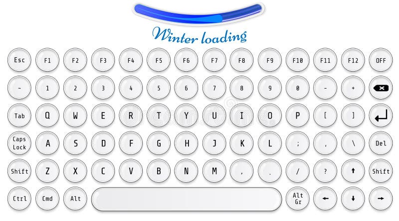 Vector Illustration of White Modern Laptop Keyboard. Modern Keyboard ...