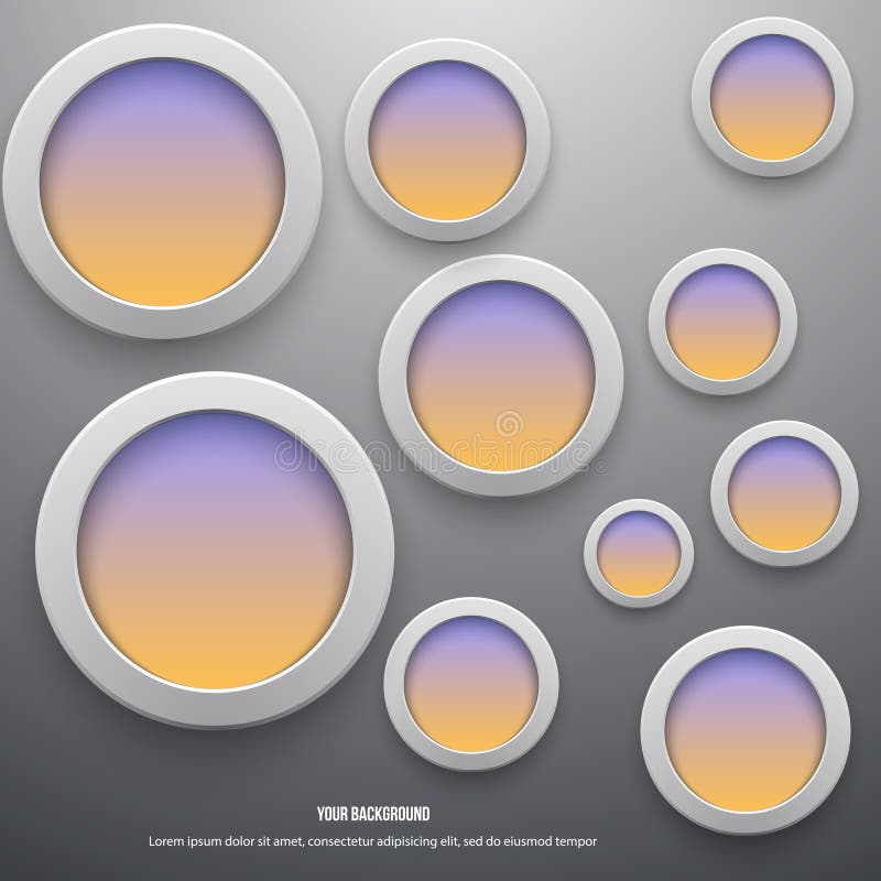 Vector Illustration of White Paper Round Notes. Stock Vector ...