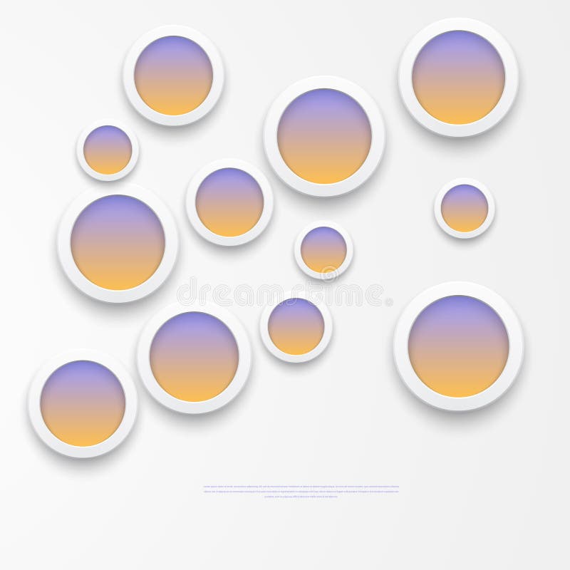 Vector Illustration of White Paper Round Notes. Stock Vector ...