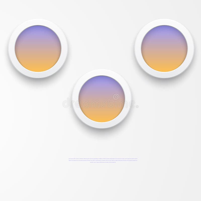 Vector Illustration of White Paper Round Notes. Stock Vector ...