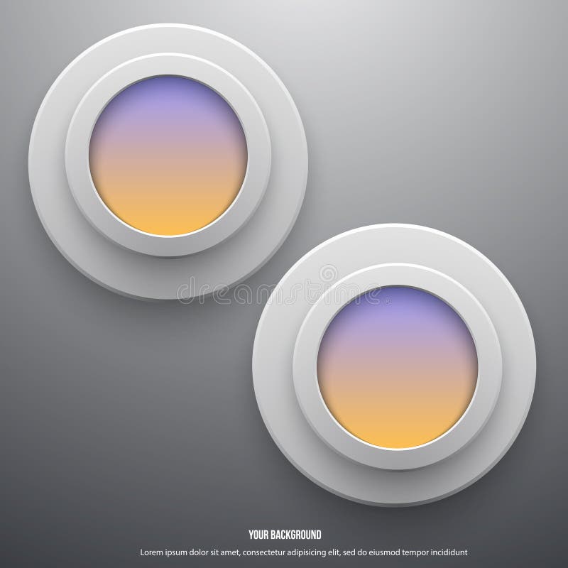 Vector Illustration of White Paper Round Notes. Stock Vector ...