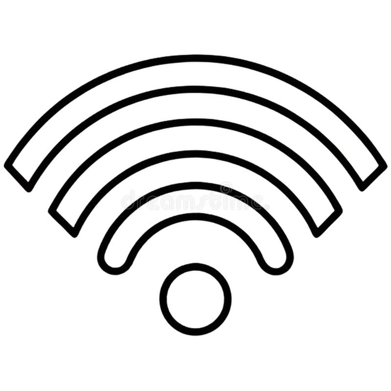 Vector Illustration of a Wi-Fi Signal Icon in a Simple Black and White ...