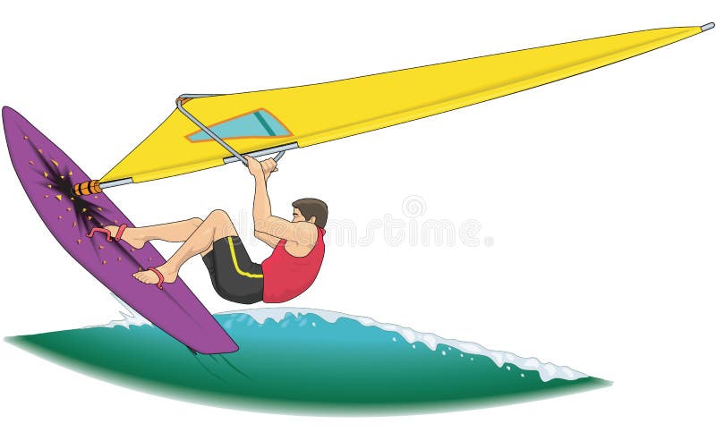 Wind surfing vector stock vector. Illustration of energy - 9061071