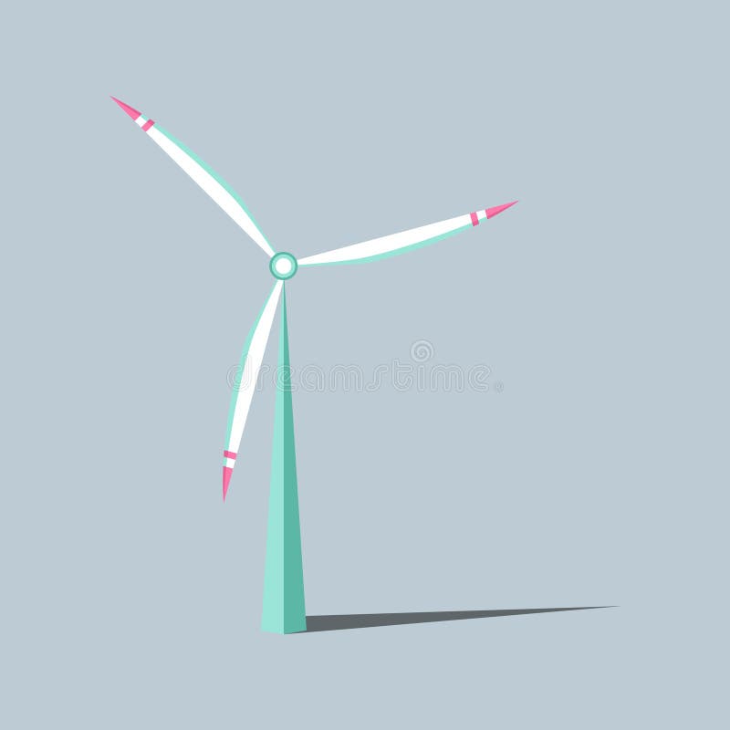 Vector Illustration. Wind Turbines with Changing Angle Rotation. Symbol ...
