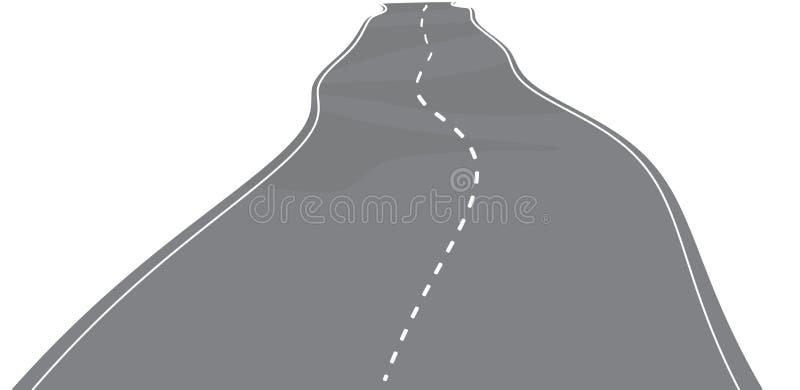 Vector Illustration of Winding, Broken Road with White Marks Stock ...