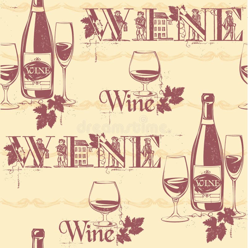 Vintage Wine Pattern Stock Illustrations – 22,599 Vintage Wine Pattern ...
