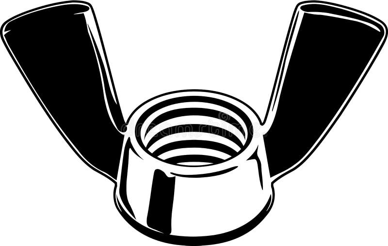 Wing Nut Illustration stock vector. Illustration of industrial - 133626970