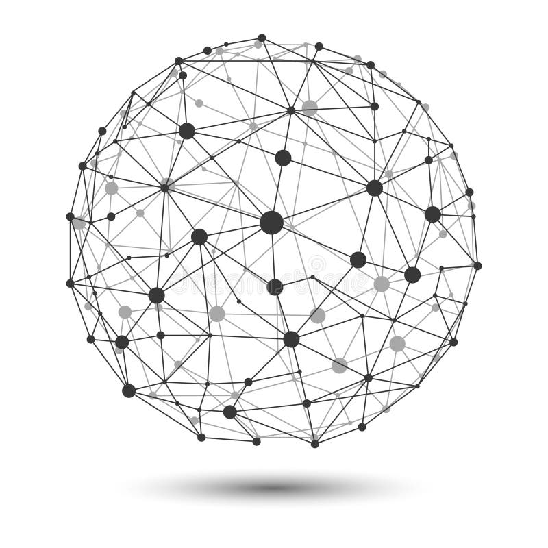 VECTOR Illustration: Wire Frame Connecting Globe Network. Stock Vector ...