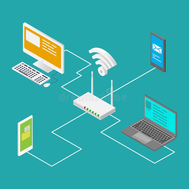 Isometric Routers Stock Illustrations – 24 Isometric Routers Stock ...