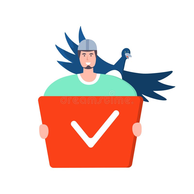 Delivery man with a bird stock vector. Illustration of male - 169674062