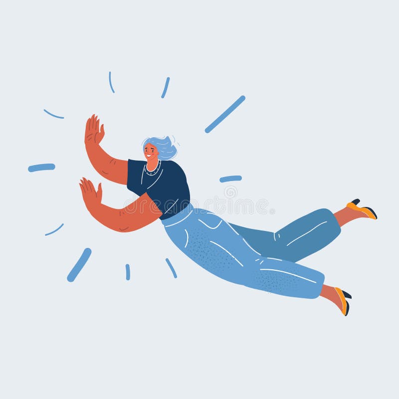 Vector Illustration of Woman Fly Stock Vector - Illustration of girl ...