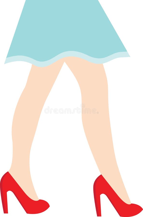 Vector Illustration of Woman Legs in Red Shoes. Stock Vector ...