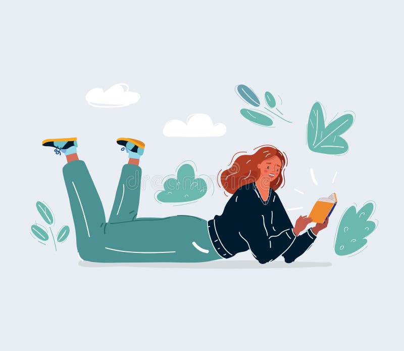 Woman Lying Couch Reading Book Stock Illustrations 184 Woman Lying
