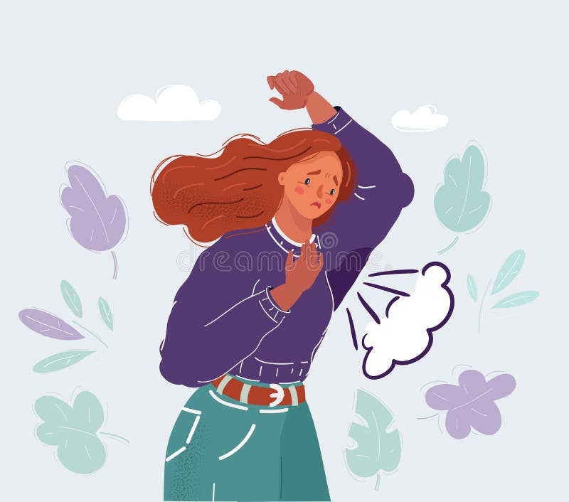 Sweating Cartoon Girl