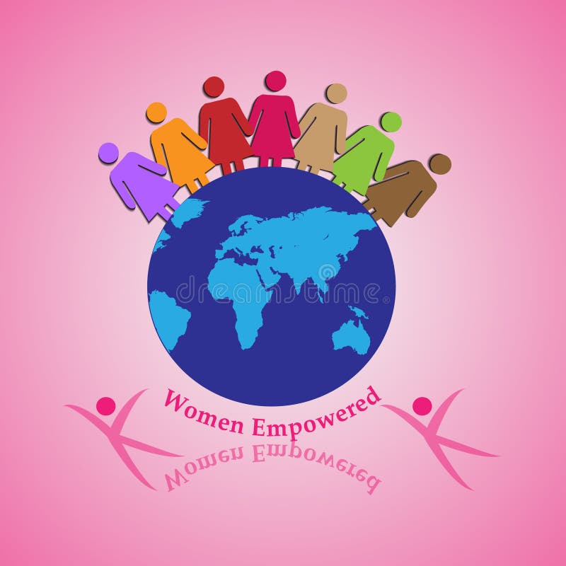 Vector Illustration of Women Holding Together, Concept of Teamwork ...