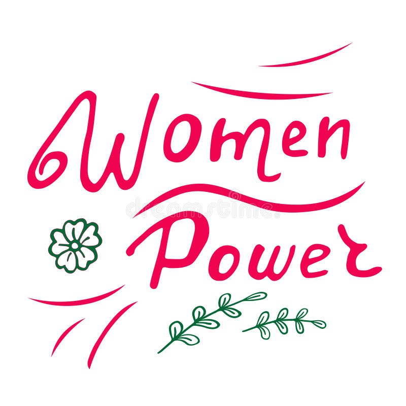 Vector Illustration. Womens Power Lettering Isolated on White ...