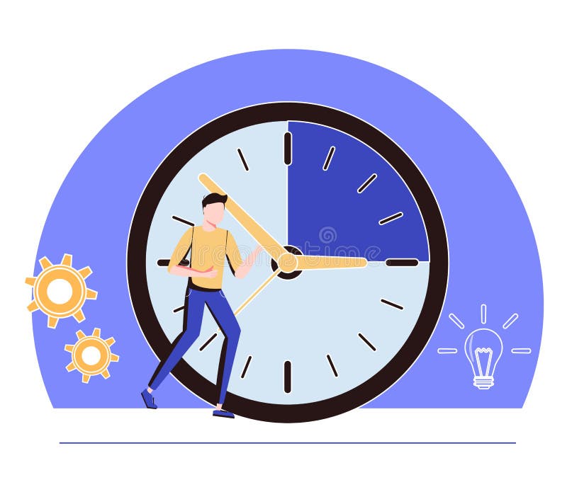 Vector Illustration, Work Time Management Concept, Quick Response ...