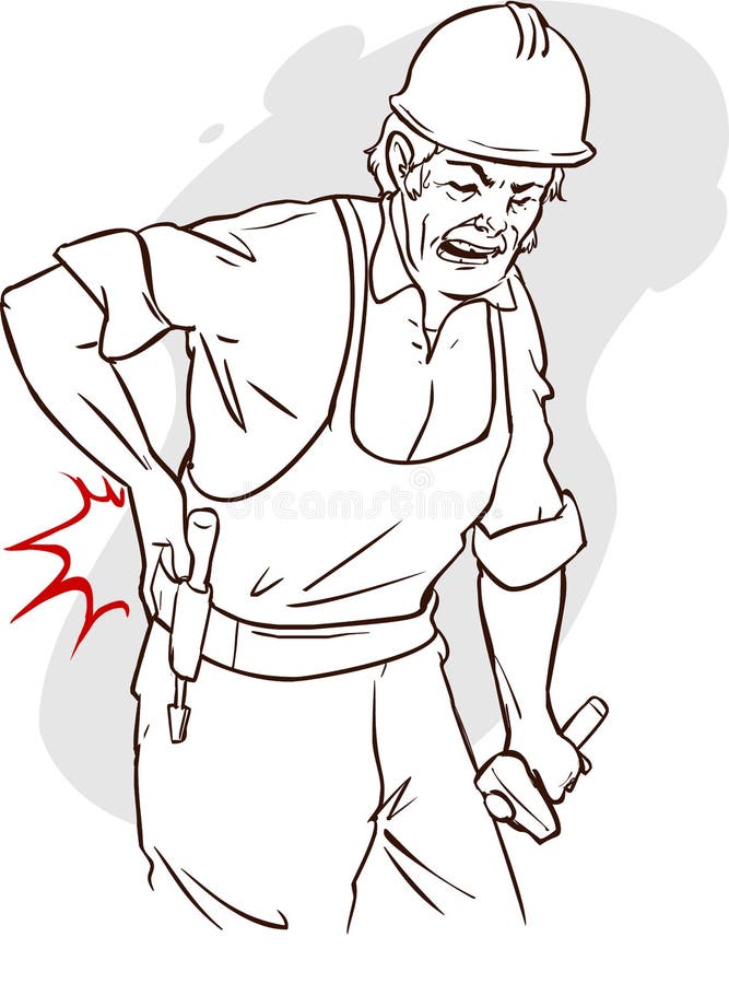 Vector Illustration of a Worker Has Back Pain Stock Vector ...