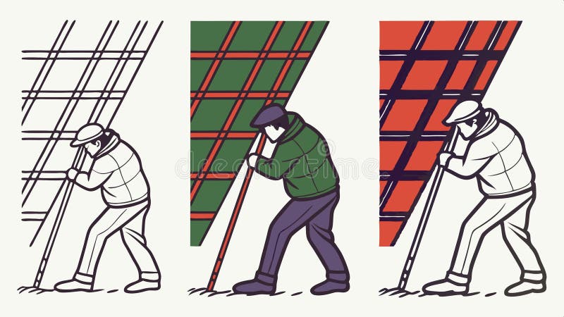 Workers Digging Ditch Illustration, Manual Labor Scene Vector Design ...