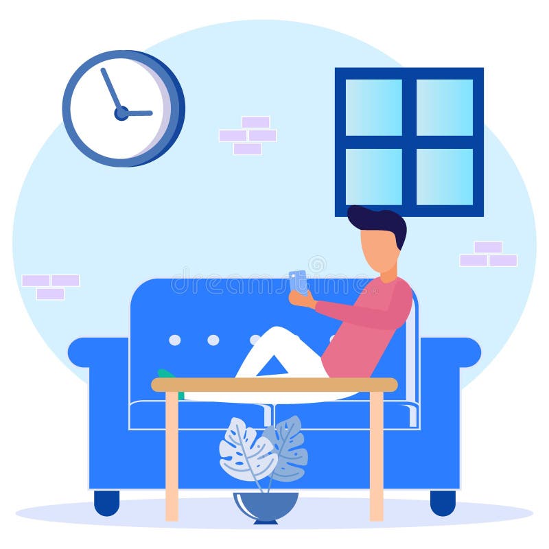 Illustration Vector Graphic Cartoon Character of Stay at Home Stock ...