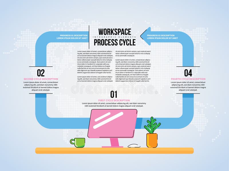 Workspace Process Cycle Infographic Stock Vector - Illustration of ...