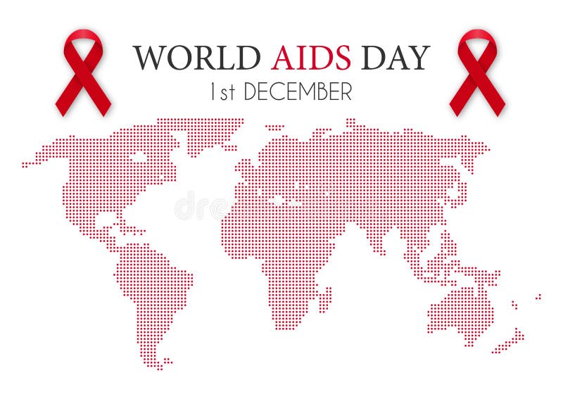 Vector Illustration of World Aids Day. World Map Stock Vector ...