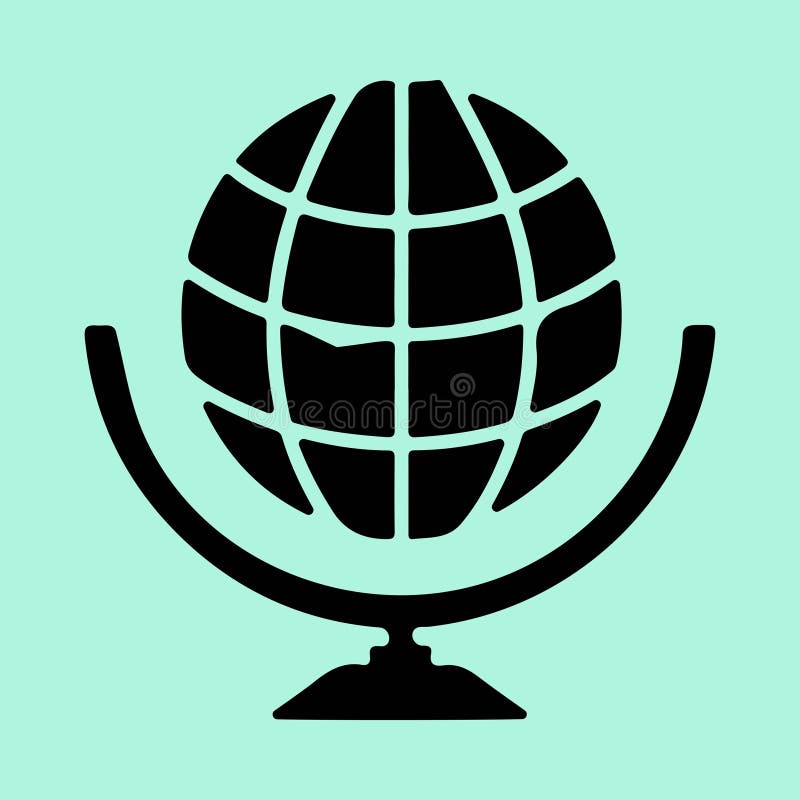 Vector Illustration of a World Globe Icon. Stock Vector - Illustration ...