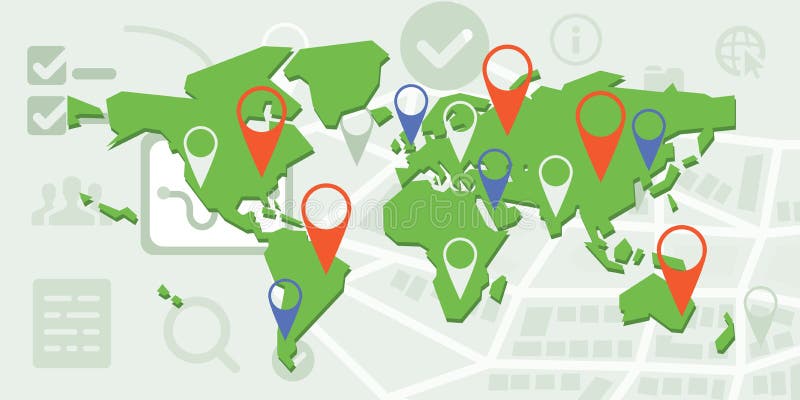 World map locations stock vector. Illustration of local - 98983893