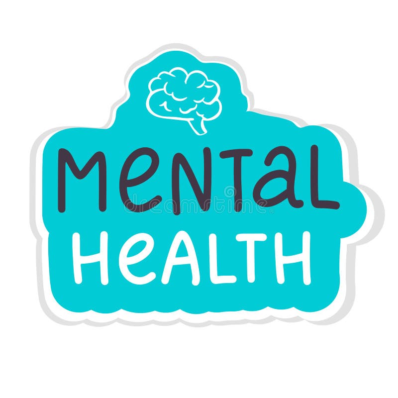 Vector Illustration World Mental Health Day Sticker Stock Vector